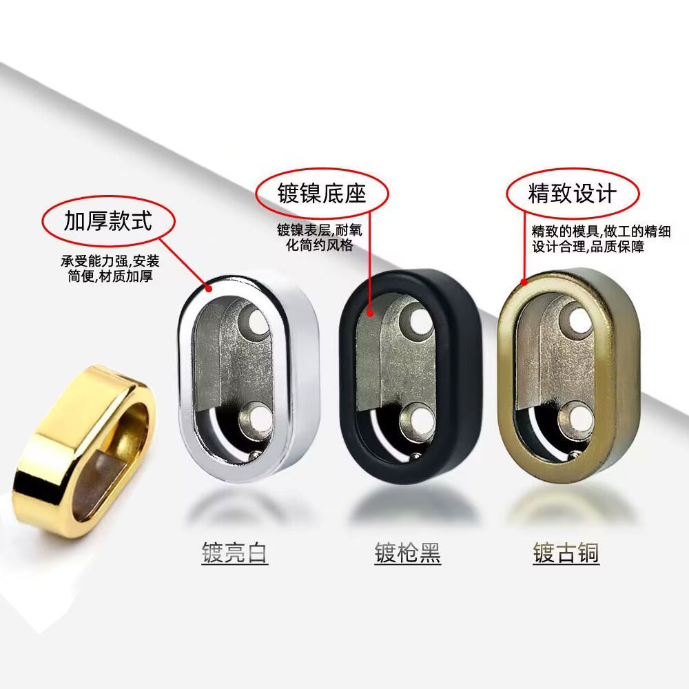 衣杆托挂衣杆衣托法兰座 锌合金衣柜加厚加重 衣通座衣通管衣管托