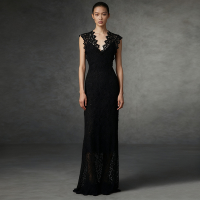 cicidream蕾丝礼服连衣长裙