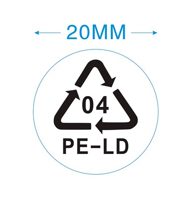现货直径2CM透明04PE-LD环保标签圆形04可回收物标识贴880个/30元