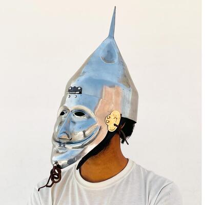 钢中世纪骑兵头盔罗马面罩头套