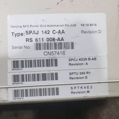 议价ABBSPAJ 142 C-AA继电器，型号RS 611