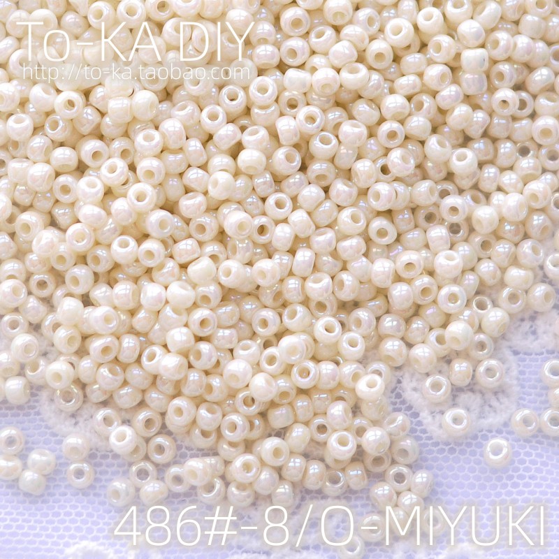 【MIYUKI-486#】日本进口正品御幸米珠3mm米色幻彩实色珠琉璃珠_虎窝淘