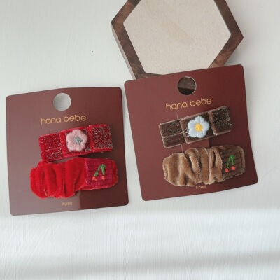 韩系丝绒bb夹对夹