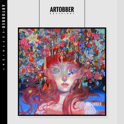 丸山纯奈Junna Maruyama大尺寸挂画梦见鸟卧室客厅玄关个性装饰画