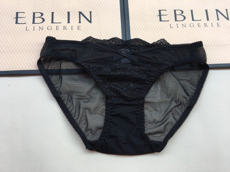 韩国EBLIN经典黑色诱惑女三角裤闪烁诱惑性感舒适内裤蝴蝶结短裤_虎窝淘