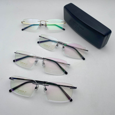 男士无框纯钛超轻商务眼镜框