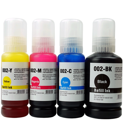 适用 爱普生墨水L6160 L6190 L6170 L4160 L4150 L6161 L6171 L6191喷墨打印机墨水L4151 L4153 002墨水4色