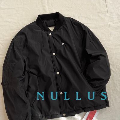 NULLUS裁剪镂空棒球领飞行员夹克