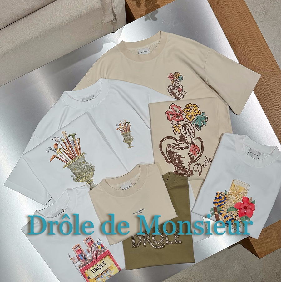 Drole De Monsieur官方授权 葡萄牙制 夏日趣味刺绣印花短袖T恤