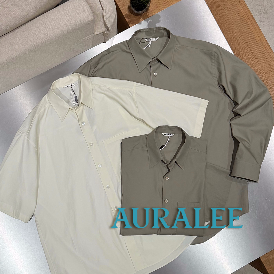 AURALEE官方授权26SS 日本制 定番精纺埃及超长绒棉水洗垂感衬衫