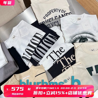 日系LOGO印花圆领宽松短袖T恤