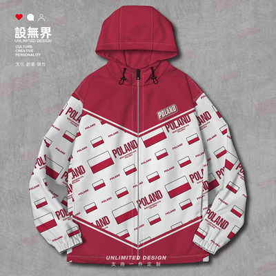 波兰Poland国旗徽章棉服男女夹克