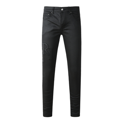 AMR jeans MX1 A米尔美式修身长裤太一高街补丁紧身男牛仔裤子