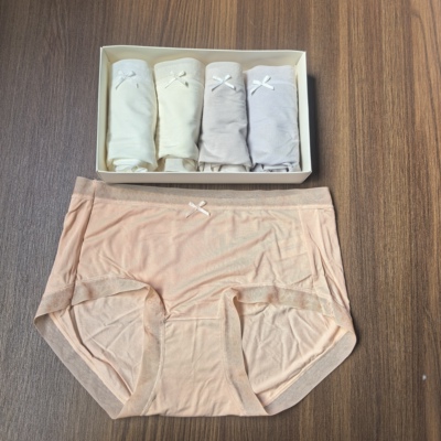 久初5365五条盒装女士内裤中腰舒适蕾丝边棉裆透气底裤三角短裤
