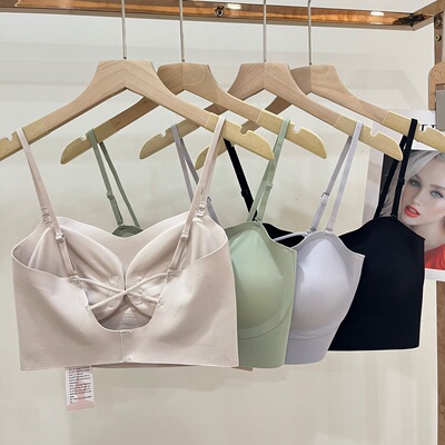 古妃34018无痕中厚杯内衣女3㎝厚胸垫小胸显大文胸美背无钢圈抹胸