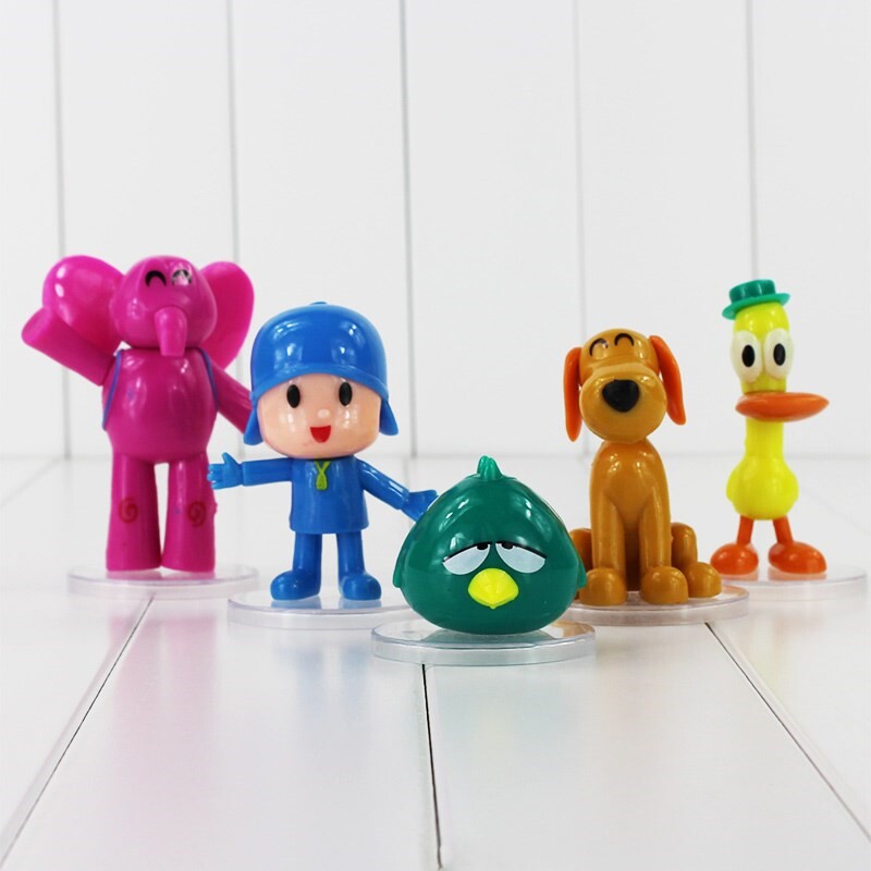 5pcs/lot Cartoon Pocoyo Figure Toys Pocoyo Duck Pato Elepha_虎窝淘