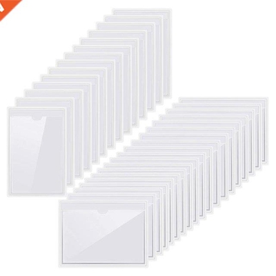 40PCS Index Card Holder, 2 Size Transparent Label Holders Ar