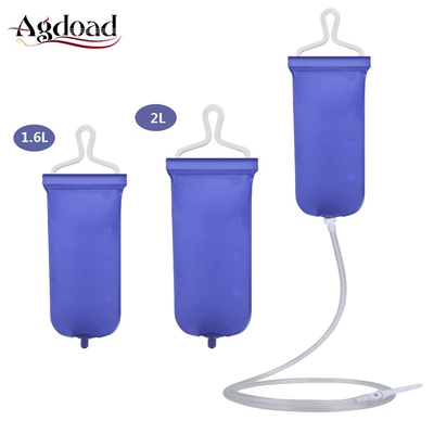 1.6L 2L Enema Bag Kit Silicone Rubber Anal Cleaner Shower V