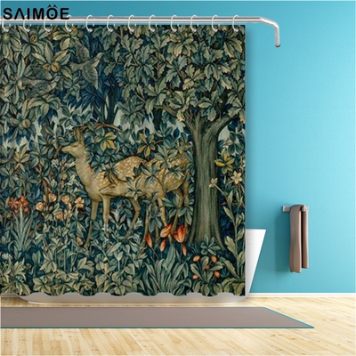 William Morris Greenery Decorative Fabric Shower Curtain