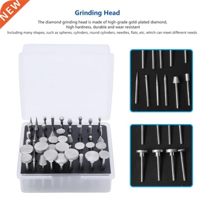 50Pcs Grinding Gold-Plated 400 Grits 3.17mm Shank Diameter