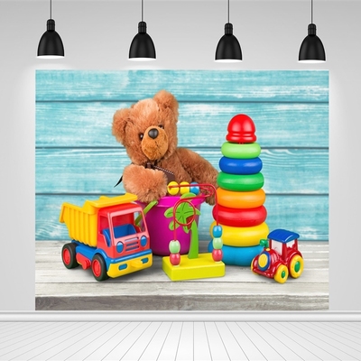 Scopiso Light Blue Wooden Board Baby Toys Teddy Bear Birthd