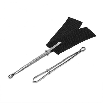 2Pcs Stainless Steel Clips Elastic Threader Belt Wearing Rop