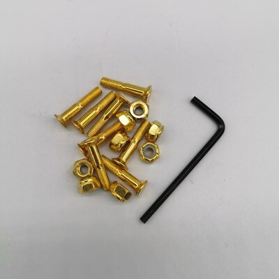 1inch black and gold color skateboard screws + L tool skate