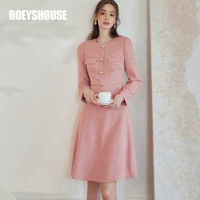 罗衣高级小香风收腰小黑裙