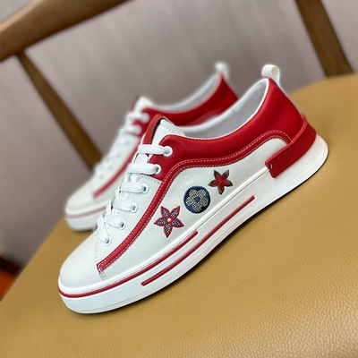 欧洲站透气低帮韩版低帮真皮男鞋