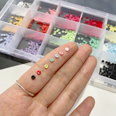 3mm超小迷你树脂两眼扣BJD扣子ob11娃衣纽扣芭比娃衣配件辅料