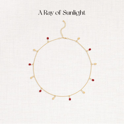 A Ray of Sunlight 「Love」节日系列珐琅豆豆项链红色新年好运