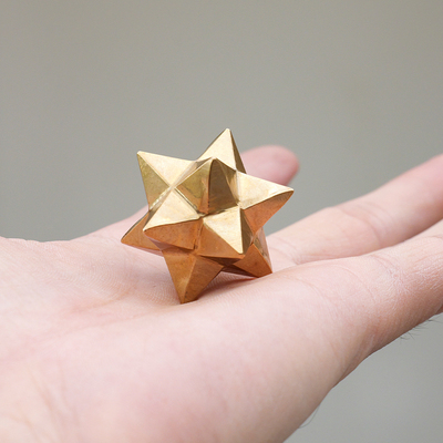 天然黄铜矿黄铜梅尔卡巴能量摆件