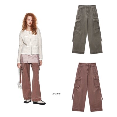 限时折！ 韩国代购Matin Kim COLOR DYING CARGO PANTS口袋休闲裤