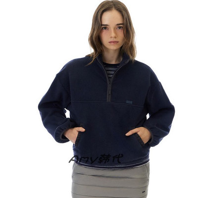 Amy韩国代购GROVE 25WT HAILEY FLEECE HALF ZIP摇粒绒半拉链卫衣