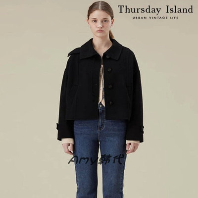 限时折 韩国代购[Thursday Island] 翻领毛呢外套2色T238MCT231W