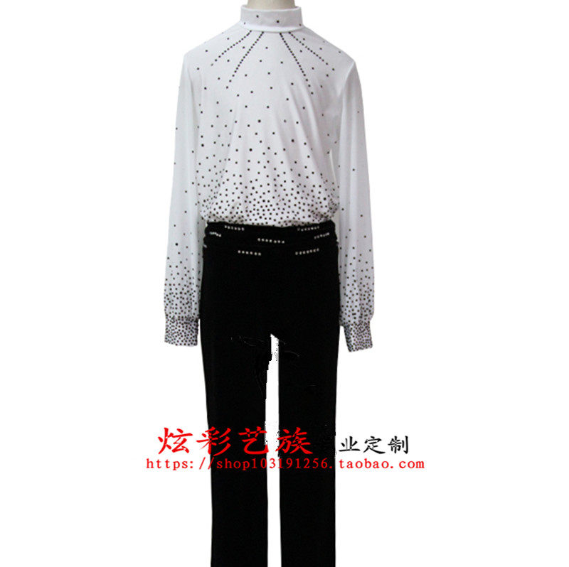 炫彩艺族定做花样滑冰服装溜冰服 体操服 滑冰服比赛服表演服男款