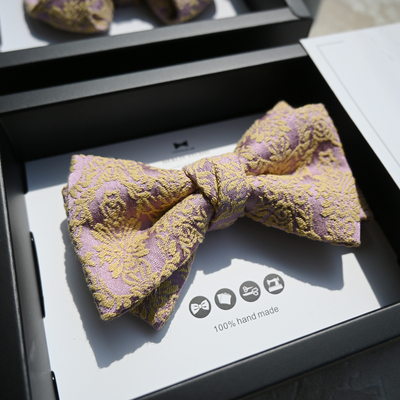 MERLINSTUDIO紫色刺绣领结商务