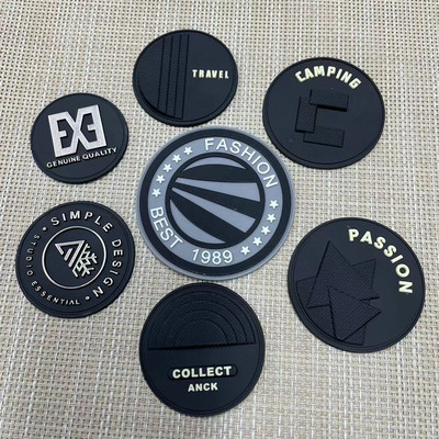 新款橡胶圆形硅胶皮标羽绒服破洞修补标衣服包包DIY装饰补丁皮标