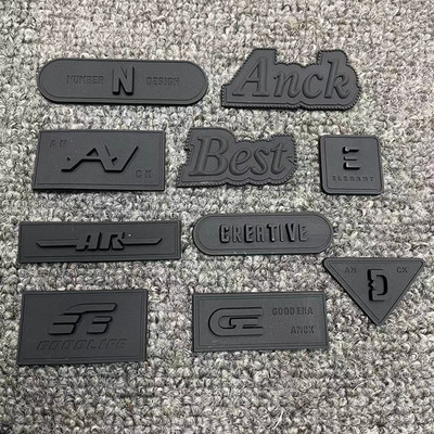 新款黑色橡胶软胶补丁皮标DIY装饰修补布贴硅胶皮标皮牌