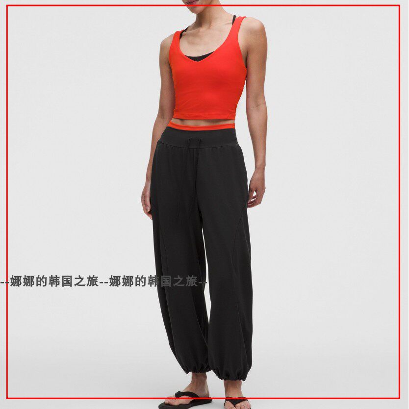 韩国代购lululemon Groove轻质吸汗透气低腰瑜伽休闲长裤LW5JX0A