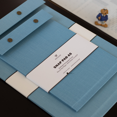 日本Postalco SnappadSQ Powerblue按扣夹笔记本记事本手帐文件夹