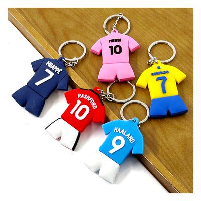 利雅得C罗迈阿密梅西球衣钥匙扣 AC米兰巴萨皇马足球迷匙扣挂件