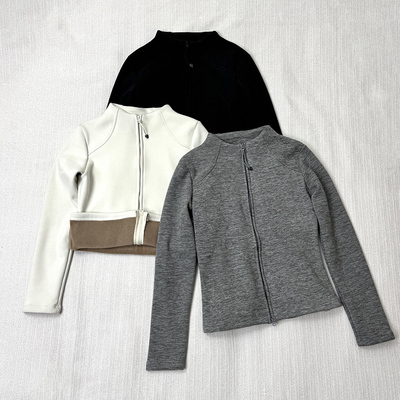 加绒加厚澳粒绒显瘦双拉链外套女