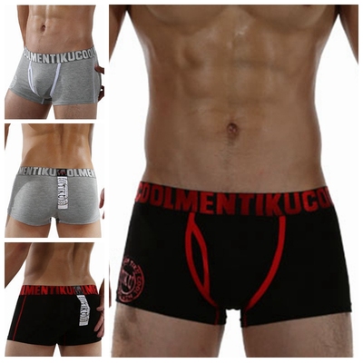 梯酷竹纤维柔软舒适男士内裤前开口中低腰时尚性感平角裤TIKU1248