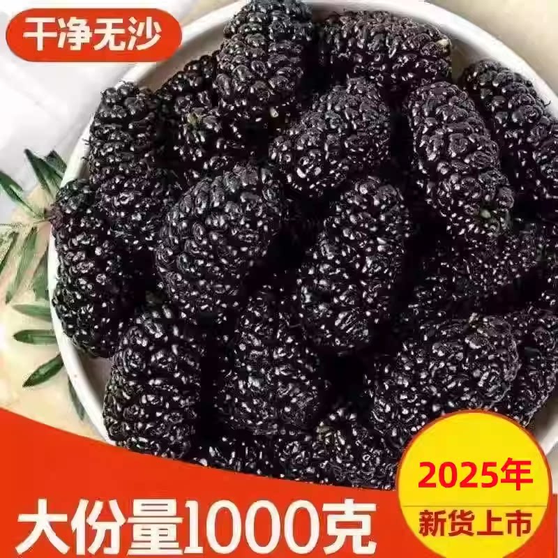 新货黑桑葚干泡水500gx2包邮野生无沙大桑椹子干泡茶泡酒干果即食