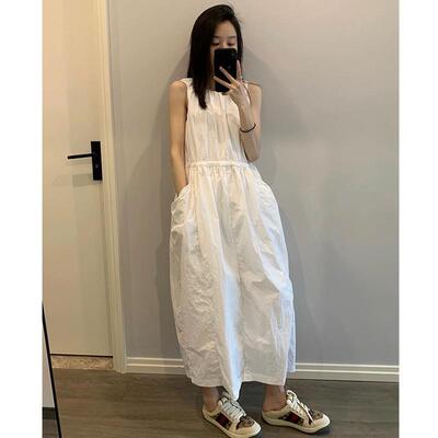 褶皱背心收腰韩版裙法式无