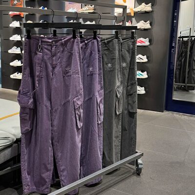 阿迪达斯三叶草女裤复古多口袋宽松运动工装长裤 KH1179 KH1180