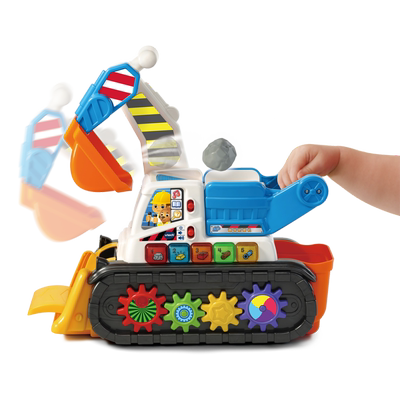 伟易达趣味挖土机齿轮模型工程车