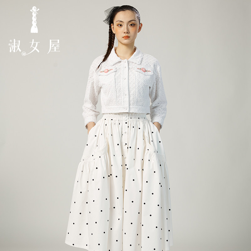 淑女屋2025春夏新款密西西比玫瑰绣花公主小外套长袖短外套女休闲