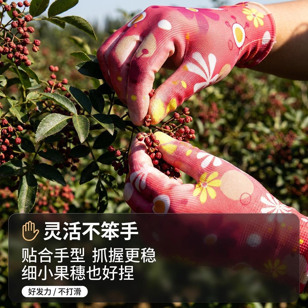 摘花椒专用防刺手套防扎防割园艺劳保户外耐用耐磨薄款透气不闷手
